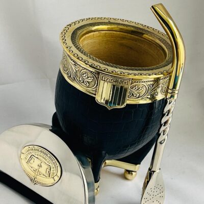 Mate de Racing Club - Edición Especial con Pie de Bronce Oro y Escudo ...