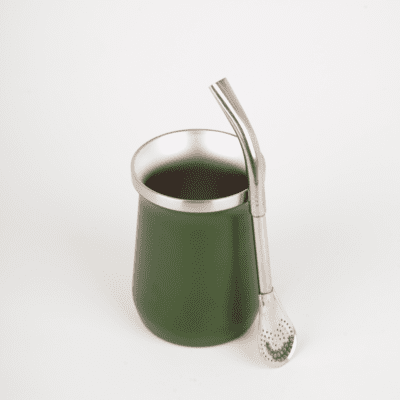 Mate de Acero Personalizado con Logo y Bombilla - Mates Ibarra